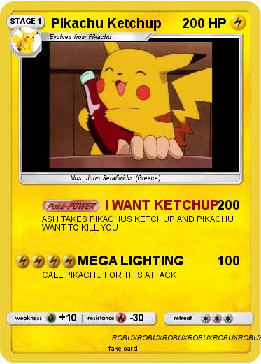 Pokémon Pikachu Ketchup 47 47 - I WANT KETCHUP - My Pokemon Card