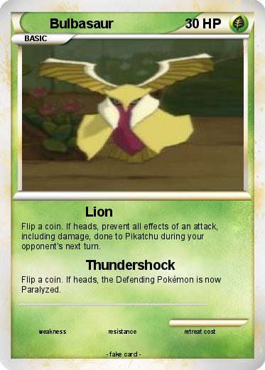 Pokémon Bulbasaur 887 887 - Lion - My Pokemon Card