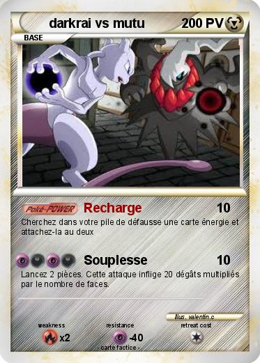 Pokémon darkrai vs mutu - Recharge - Ma carte Pokémon