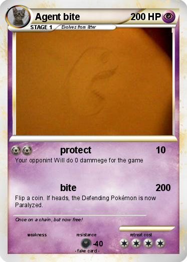 Pokémon Agent bite - protect - My Pokemon Card