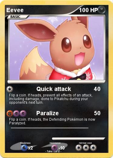 Pokémon Eevee 1909 1909 - Quick attack - My Pokemon Card