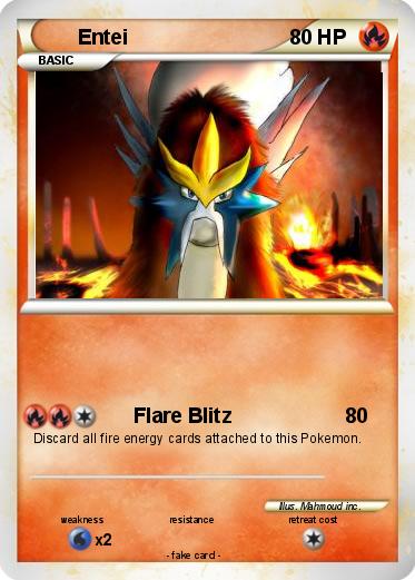 Pokémon Entei 758 758 - Flare Blitz - My Pokemon Card