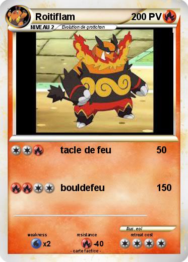 Pokémon Roitiflam 268 268 - tacle de feu - Ma carte Pokémon