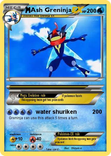 Pokémon Ash Greninja 613 613 - water shuriken - My Pokemon Card