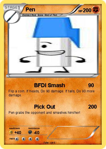 Pokémon Pen 40 40 - BFDI Smash - My Pokemon Card