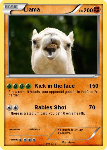 Pokémon Llama 236 236 - Kick in the face - My Pokemon Card