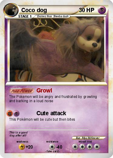 Pokémon Coco dog 1 1 - Growl - My Pokemon Card
