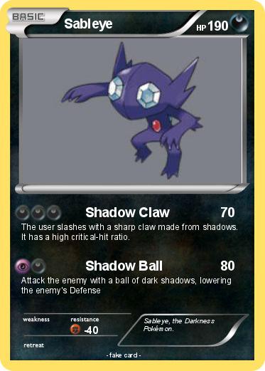 Pokémon Sableye 72 72 - Shadow Claw - My Pokemon Card