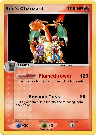 Pokémon Red s Charizard 62 62 - Flamethrower - My Pokemon Card