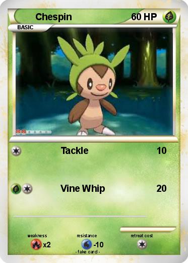 Pokémon Chespin 312 312 - Tackle - My Pokemon Card