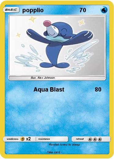 Pokémon popplio 168 168 - Aqua Blast - My Pokemon Card