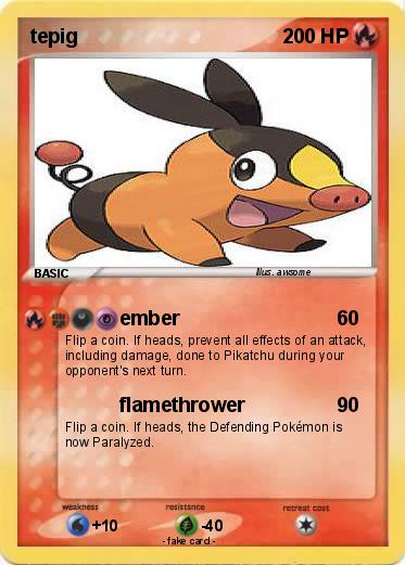 Pokémon tepig 777 777 - ember - My Pokemon Card