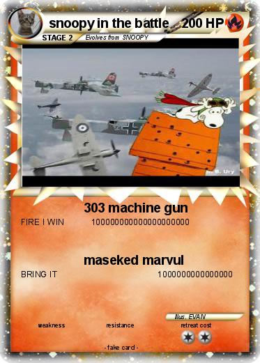 Pokémon snoopy in the battle - 303 machine gun - My Pokemon Card