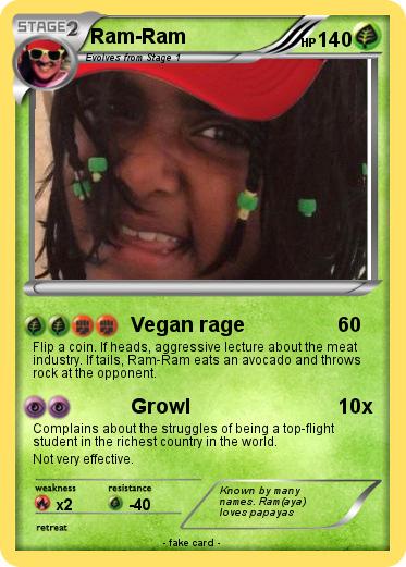 Pokémon Ram Ram - Vegan rage - My Pokemon Card