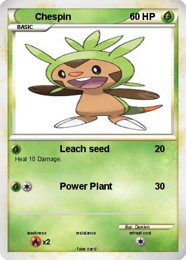 Pokémon Chespin 155 155 - Leach seed - My Pokemon Card