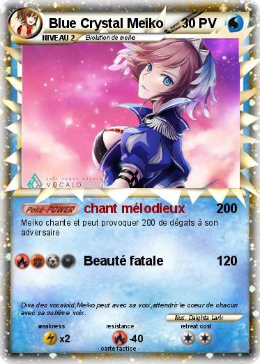 Pokémon Blue Crystal Meiko - chant mélodieux - Ma carte Pokémon