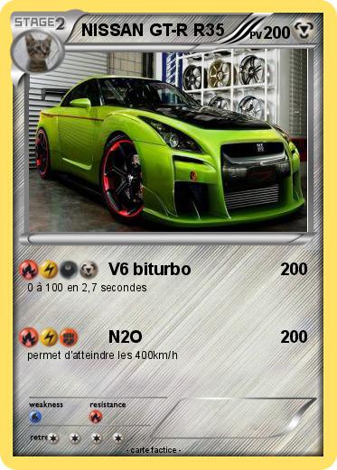 Pokémon NISSAN GT R R35 1 1 - V6 biturbo - Ma carte Pokémon