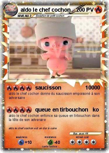 Pokémon aldo le chef cochon 1 1 - saucisson 10000 - Ma carte Pokémon