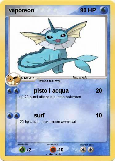 Pokémon vaporeon 431 431 - pisto l acqua - My Pokemon Card
