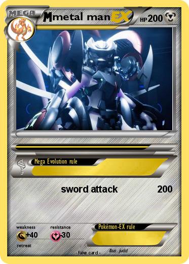 Pokémon metal man 142 142 - sword attack - My Pokemon Card