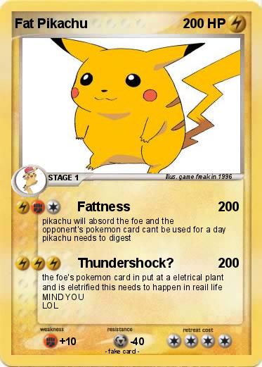 Pokémon Fat Pikachu 218 218 - Fattness - My Pokemon Card
