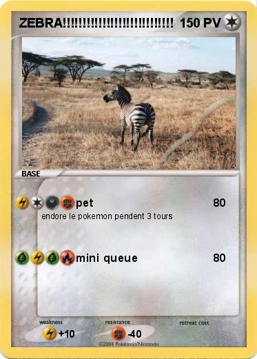 Pokémon ZEBRA 1 1 - pet - Ma carte Pokémon