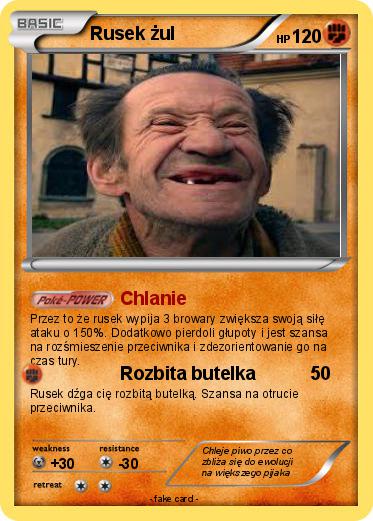 Pokémon Rusek zul - Chlanie - Twoja własna karta pokemon