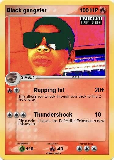 Pokémon Black gangster - Rapping hit - My Pokemon Card