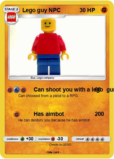 Pokémon Lego guy NPC - Can shoot you with a lego gun - My Pokemon Card