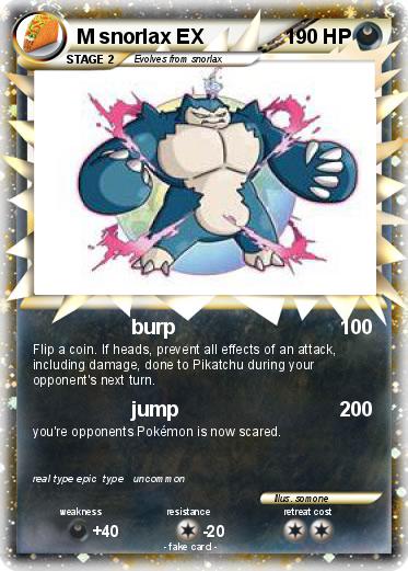 Pokémon M snorlax EX 30 30 - burp - My Pokemon Card