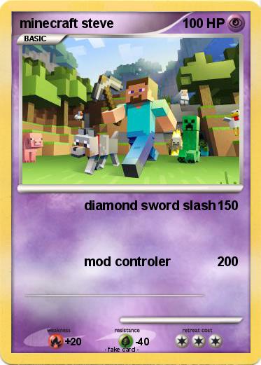 Pokémon minecraft steve 75 75 - diamond sword slash - My Pokemon Card