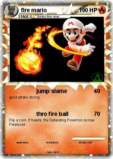 Pokémon fire mario 215 215 - jump slame - My Pokemon Card