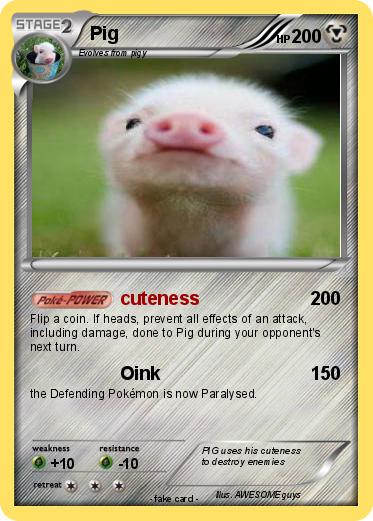 Pokémon Pig 868 868 - cuteness - My Pokemon Card
