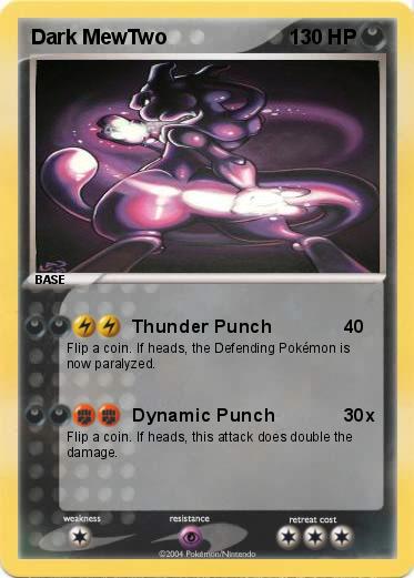 Pokémon Dark MewTwo 25 25 - Thunder Punch - My Pokemon Card