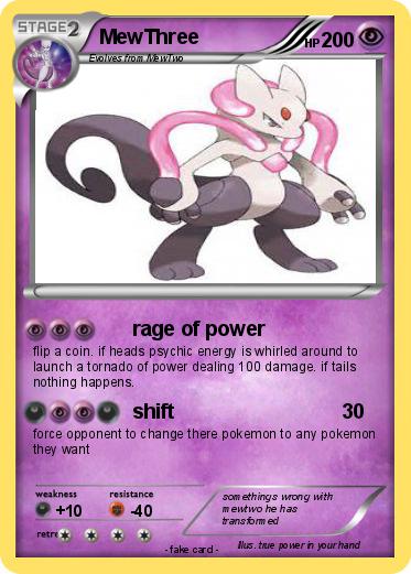 Pokémon MewThree 1258 1258 - rage of power - My Pokemon Card