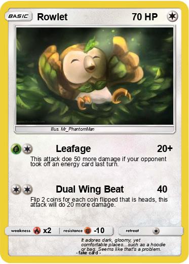 Pokémon Rowlet 265 265 - Leafage - My Pokemon Card