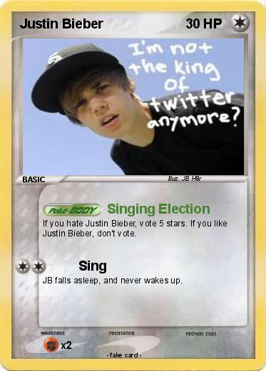Pokémon Justin Bieber 1488 1488 - Singing Election - My Pokemon Card