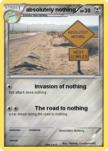 Pokémon absolutely nothing 1 1 - Invasion of nothing - My Pokemon Card