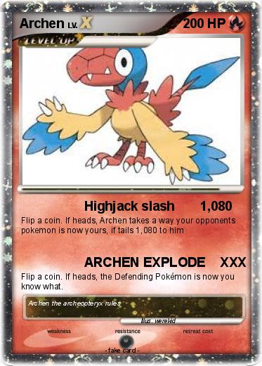 Pokémon Archen 10 10 - Highjack slash 1,0 - My Pokemon Card
