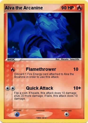 Pokémon Alva the Arcanine - Flamethrower - My Pokemon Card