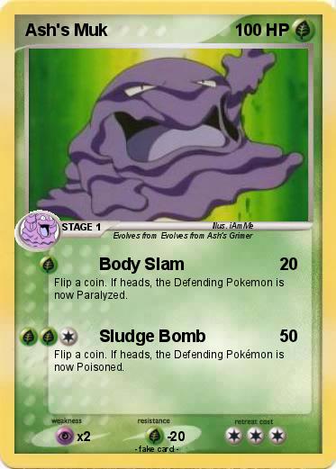 Pokémon Ash s Muk 4 4 - Body Slam - My Pokemon Card