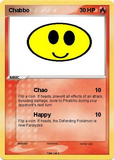 Pokémon Chabbo - Chao - My Pokemon Card