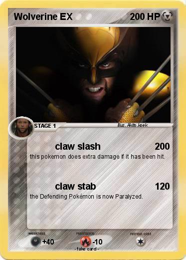 Pokémon Wolverine EX 5 5 - claw slash - My Pokemon Card