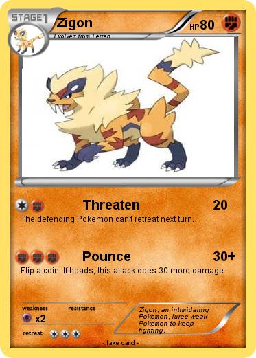 Pokémon Zigon - Threaten - My Pokemon Card