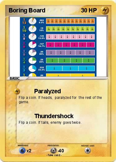 Pokémon Boring Board - Paralyzed - My Pokemon Card