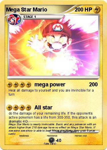 Pokémon Mega Star Mario 1 1 - mega power - My Pokemon Card