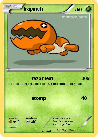 Pokémon trapinch 39 39 - razor leaf - My Pokemon Card