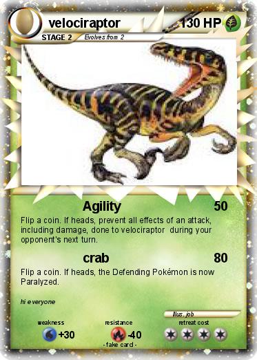 Pokémon velociraptor 189 189 - Agility - My Pokemon Card