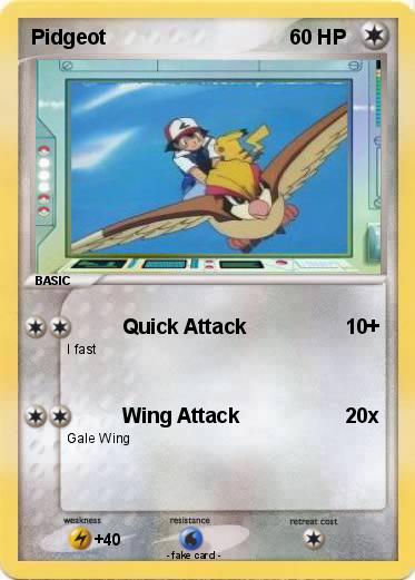 Pokémon Pidgeot 158 158 - Quick Attack - My Pokemon Card