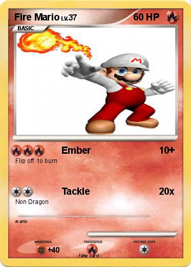 Pokémon Fire Mario 1016 1016 - Ember - My Pokemon Card